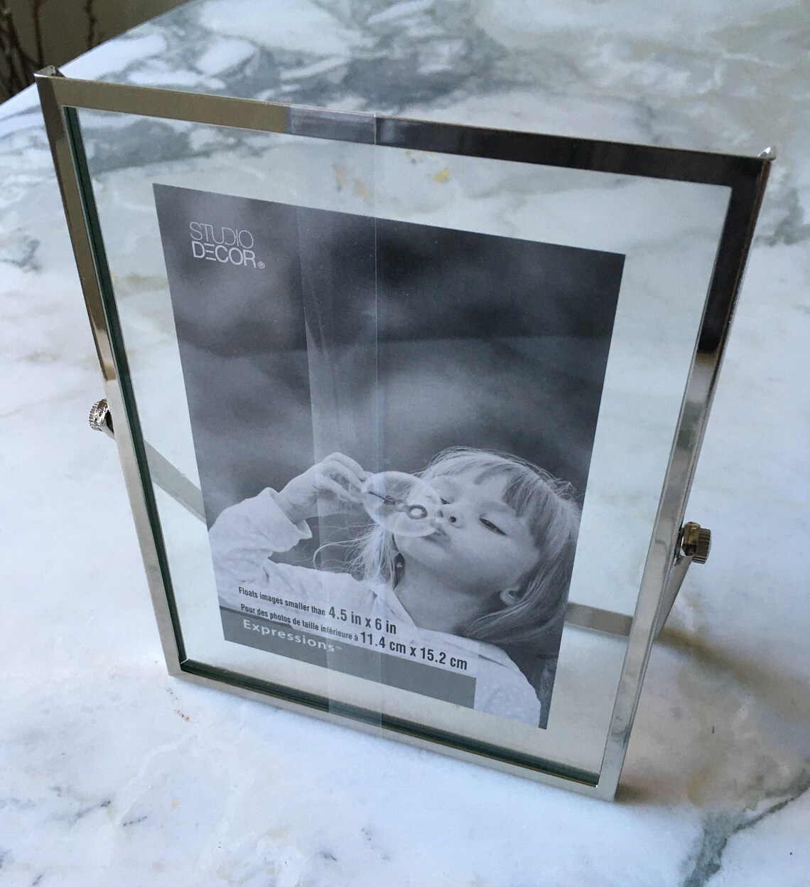 Free Standing Polished Chrome and Glass Adjustable Picture Frame - Etsy