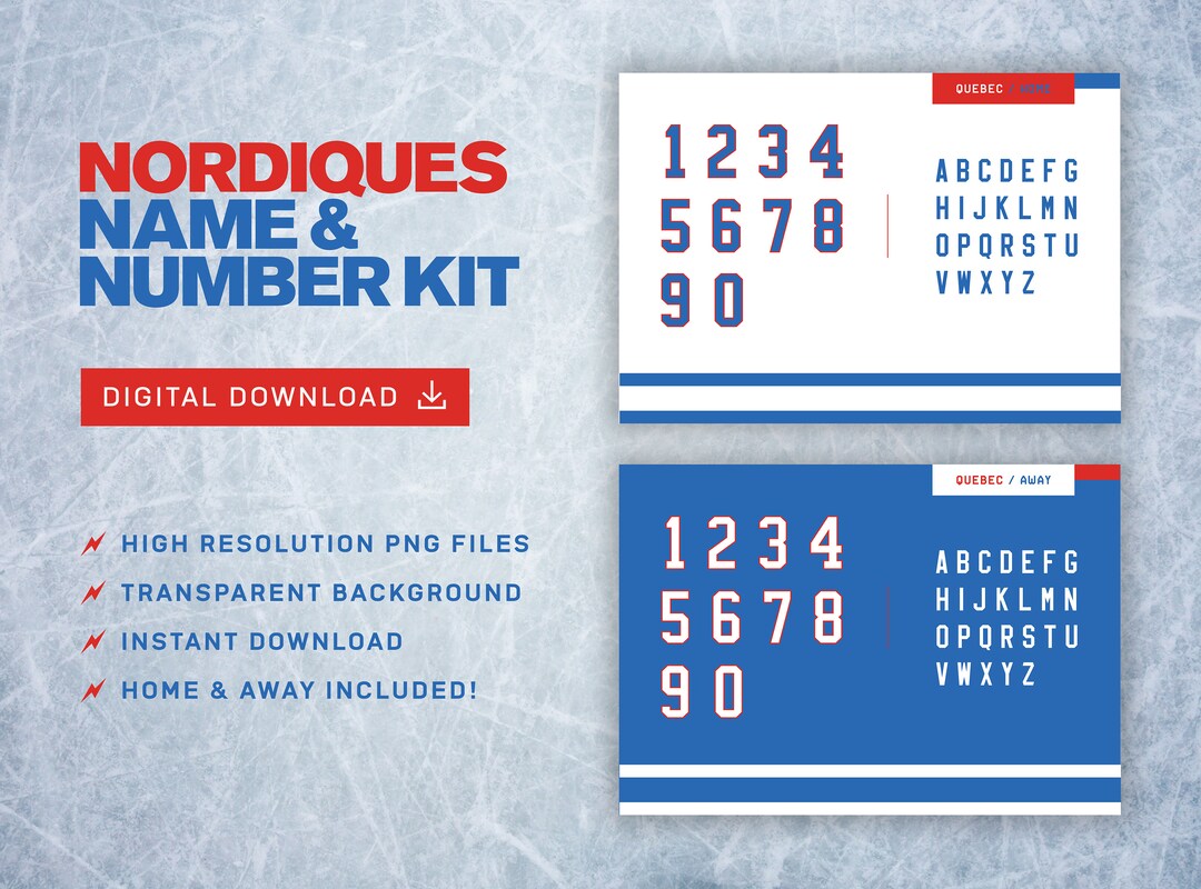 Quebec Nordiques Numbers & Letters High-res Digital PNG Files for ...