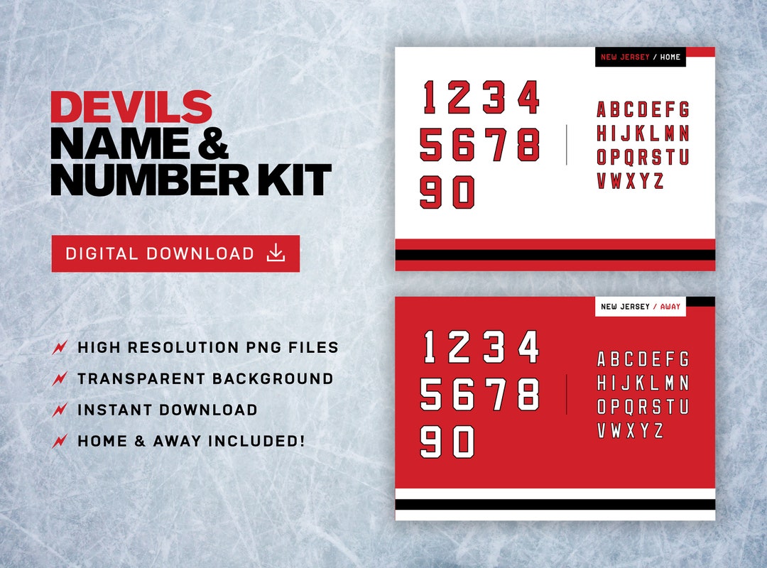 Devils Numbers & Letters High-res Digital PNG Files for Jerseys ...
