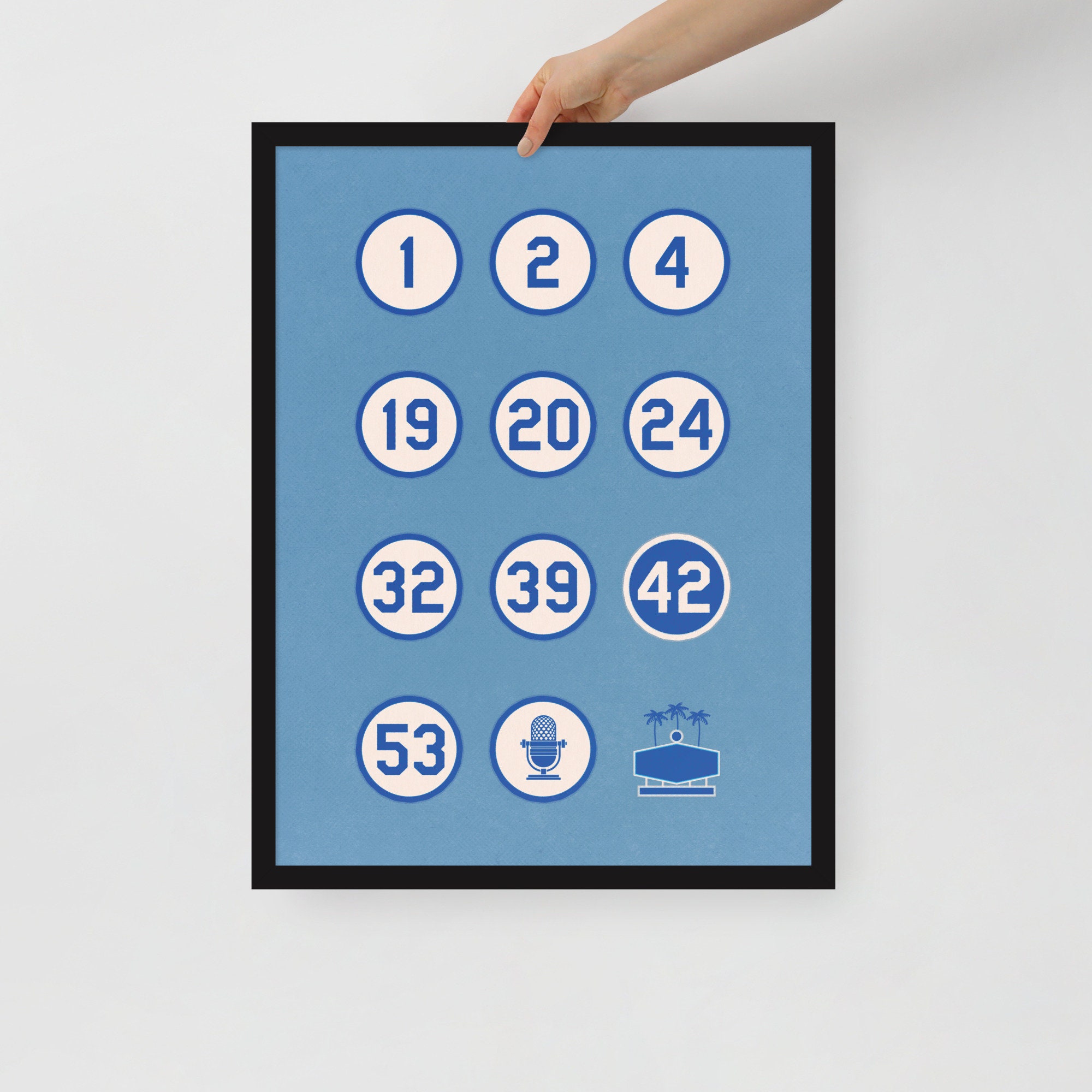 LA Dodgers FRAMED Retired Numbers Print High Quality Poster - Etsy