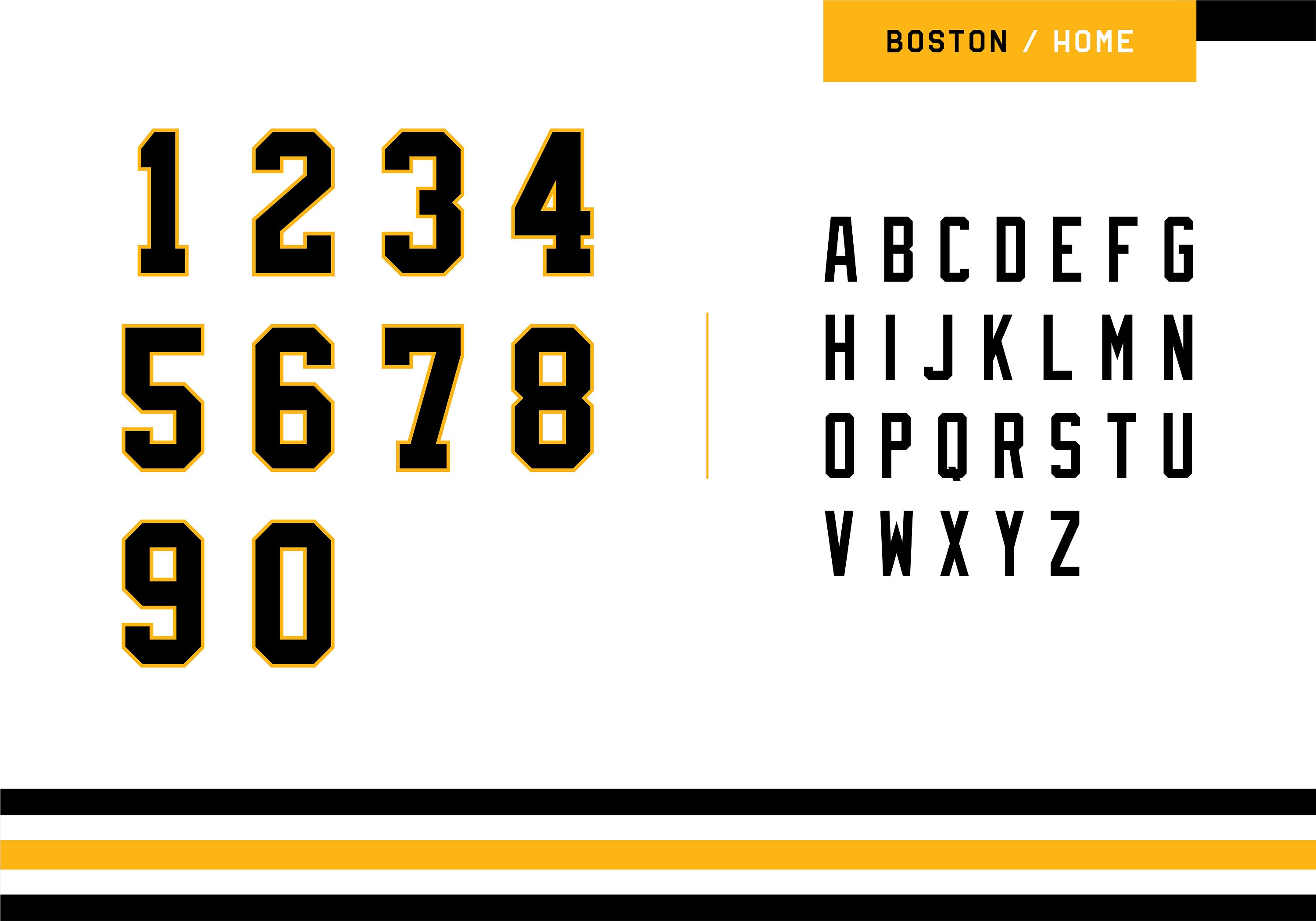 Bruins Numbers & Letters High-res Digital PNG Files for Jerseys ...