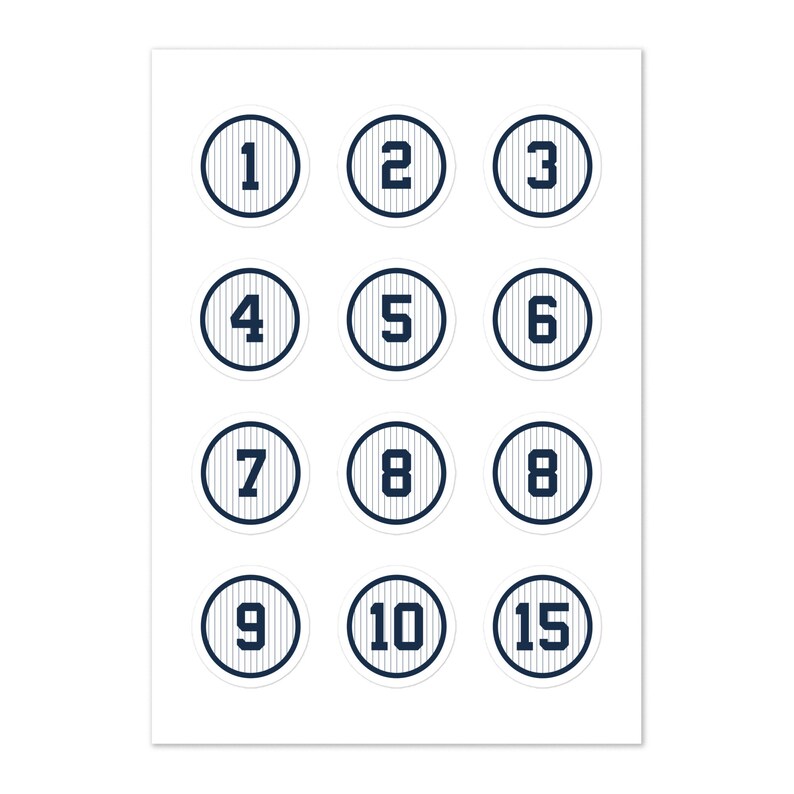 NY Yankees Stickers ALL 23 Retired Numbers Vinyl Decal Sheets - Etsy
