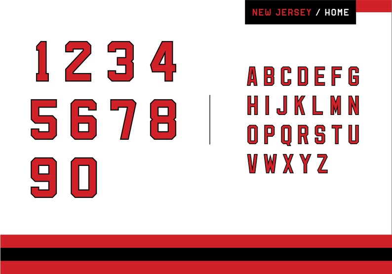 Devils Numbers & Letters High-res Digital PNG Files for Jerseys, Stickers More - Etsy