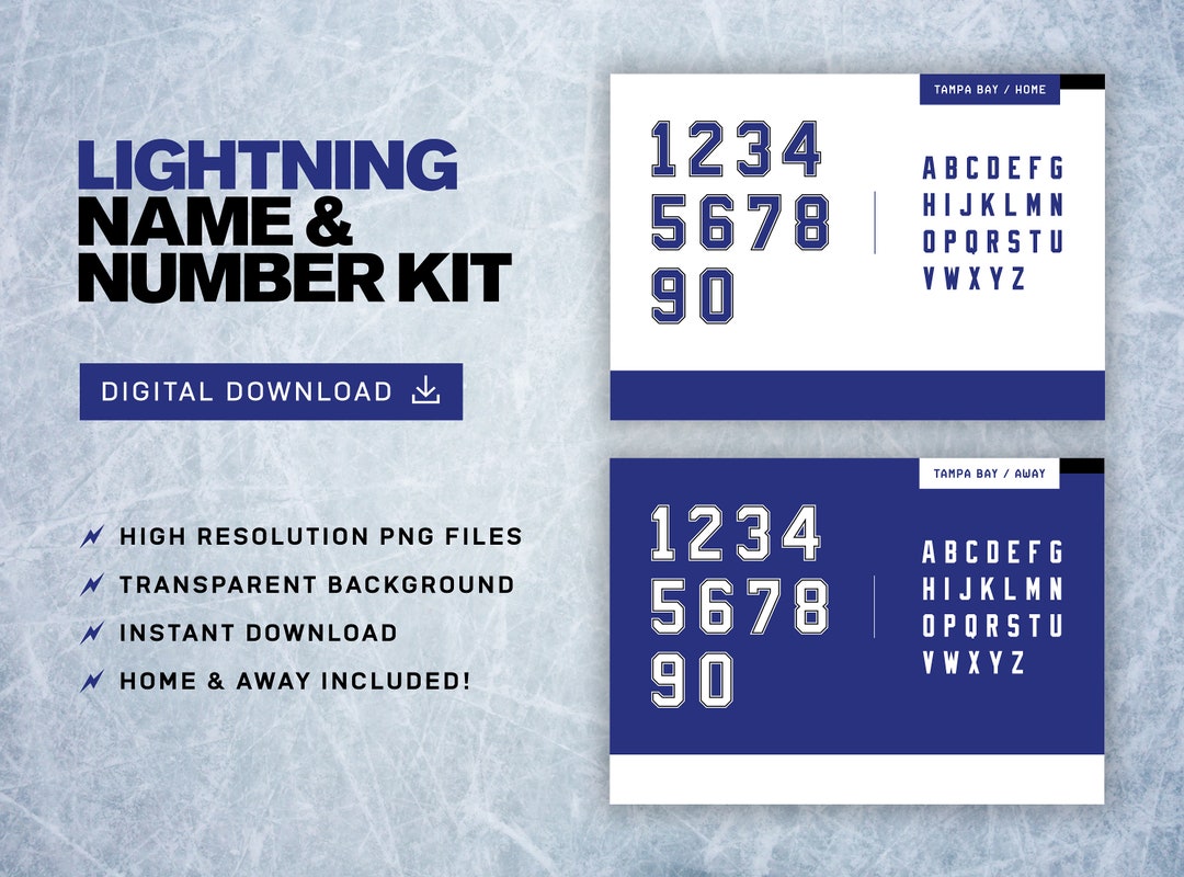 Lightning Numbers & Letters High-res Digital PNG Files for Jerseys ...