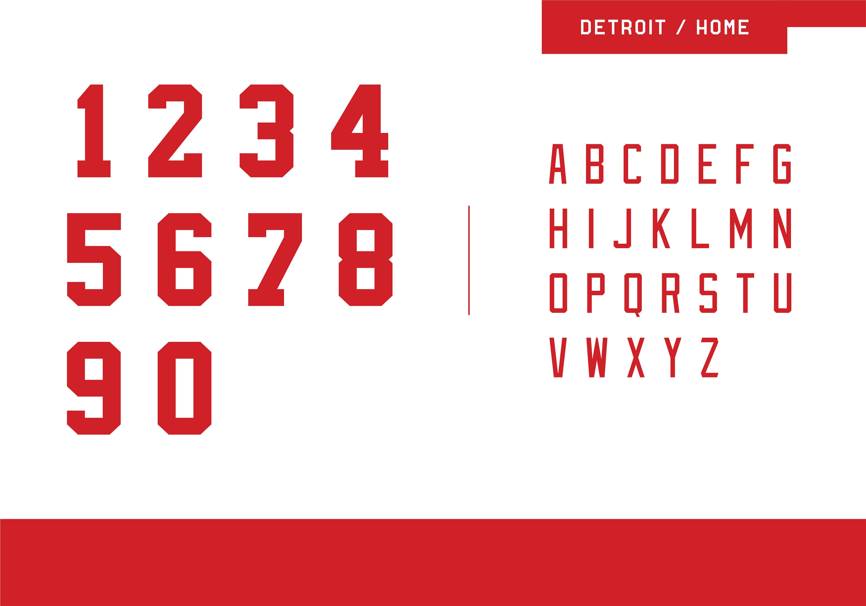 Red Wings Numbers & Letters High-res Digital PNG Files for Jerseys ...