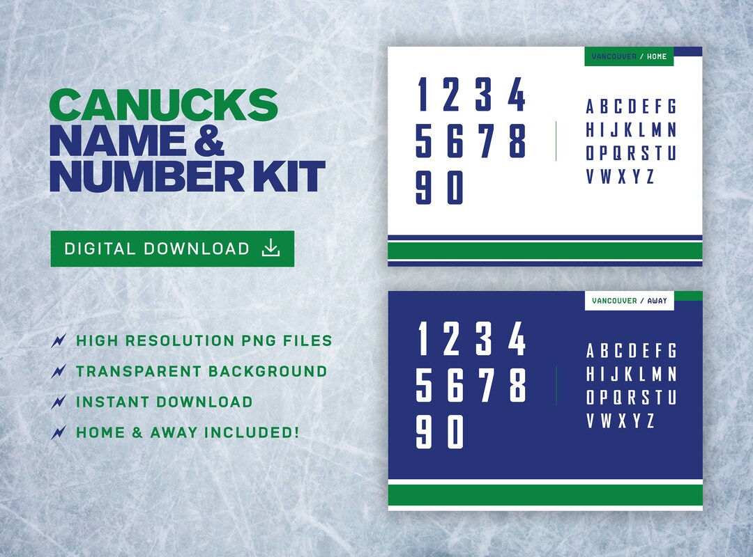 Canucks Numbers & Letters High-res Digital PNG Files for Jerseys ...