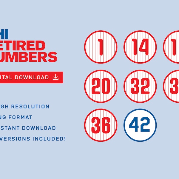 Philadelphia Phillies Retired Numbers - Etsy