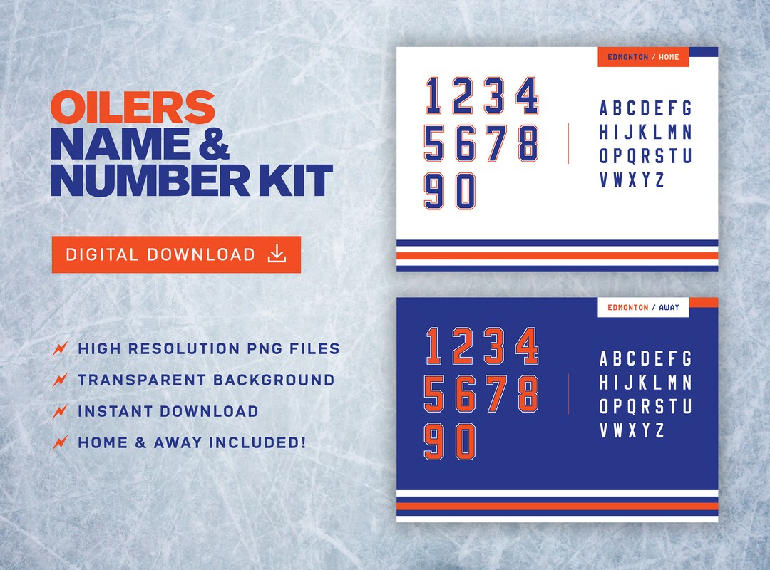 Oilers Numbers & Letters High-res Digital PNG Files for Jerseys ...