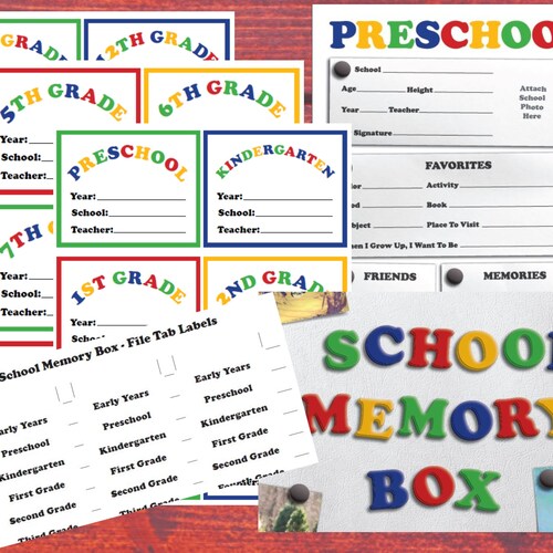 Milestone Tote School Years File Folder Labels for Kid's | Etsy