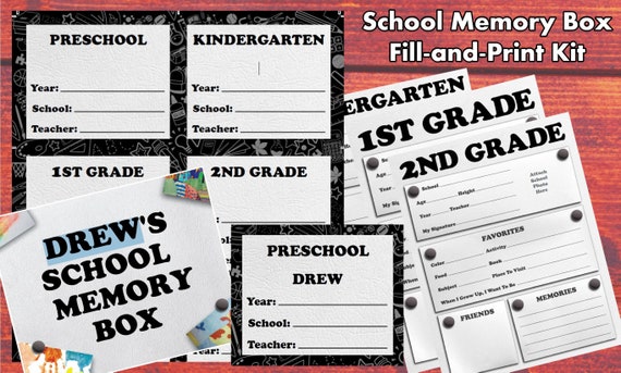 Personalized School Box Labels Black Instant Download - Etsy