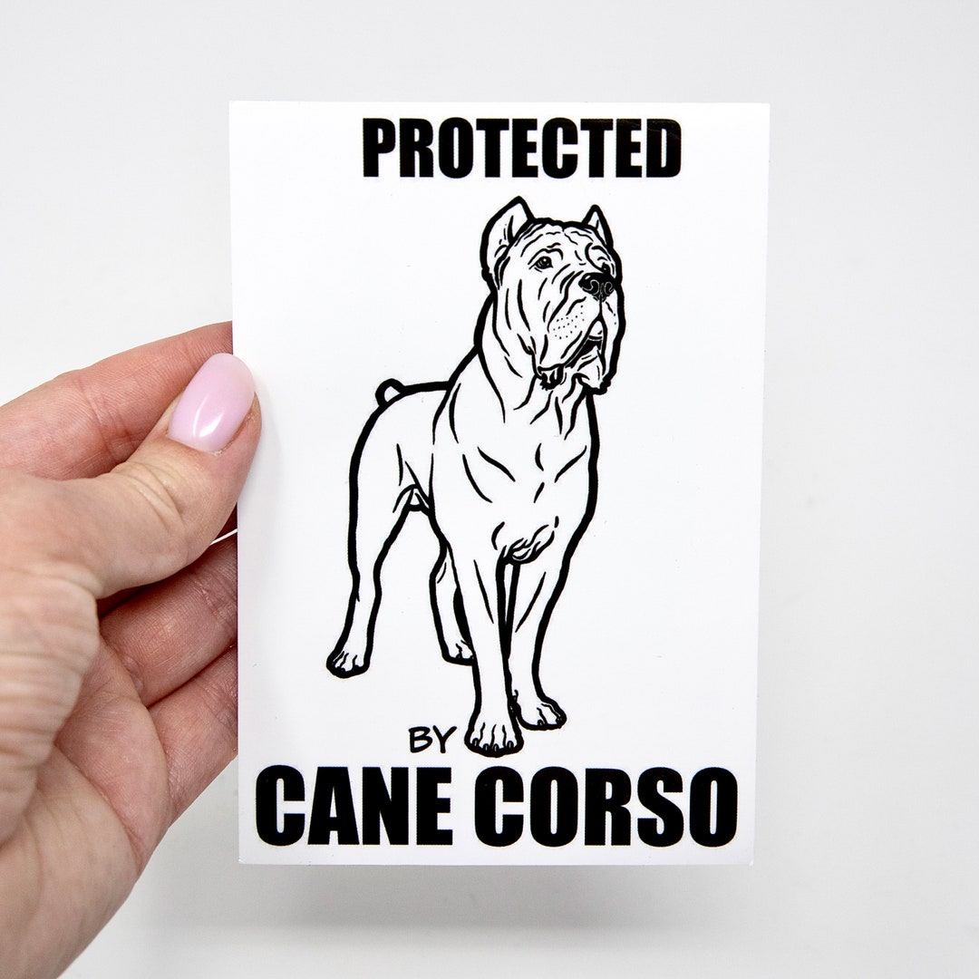 Vinyl Protected by Cane Corso Mastiff Sticker Decal - Etsy