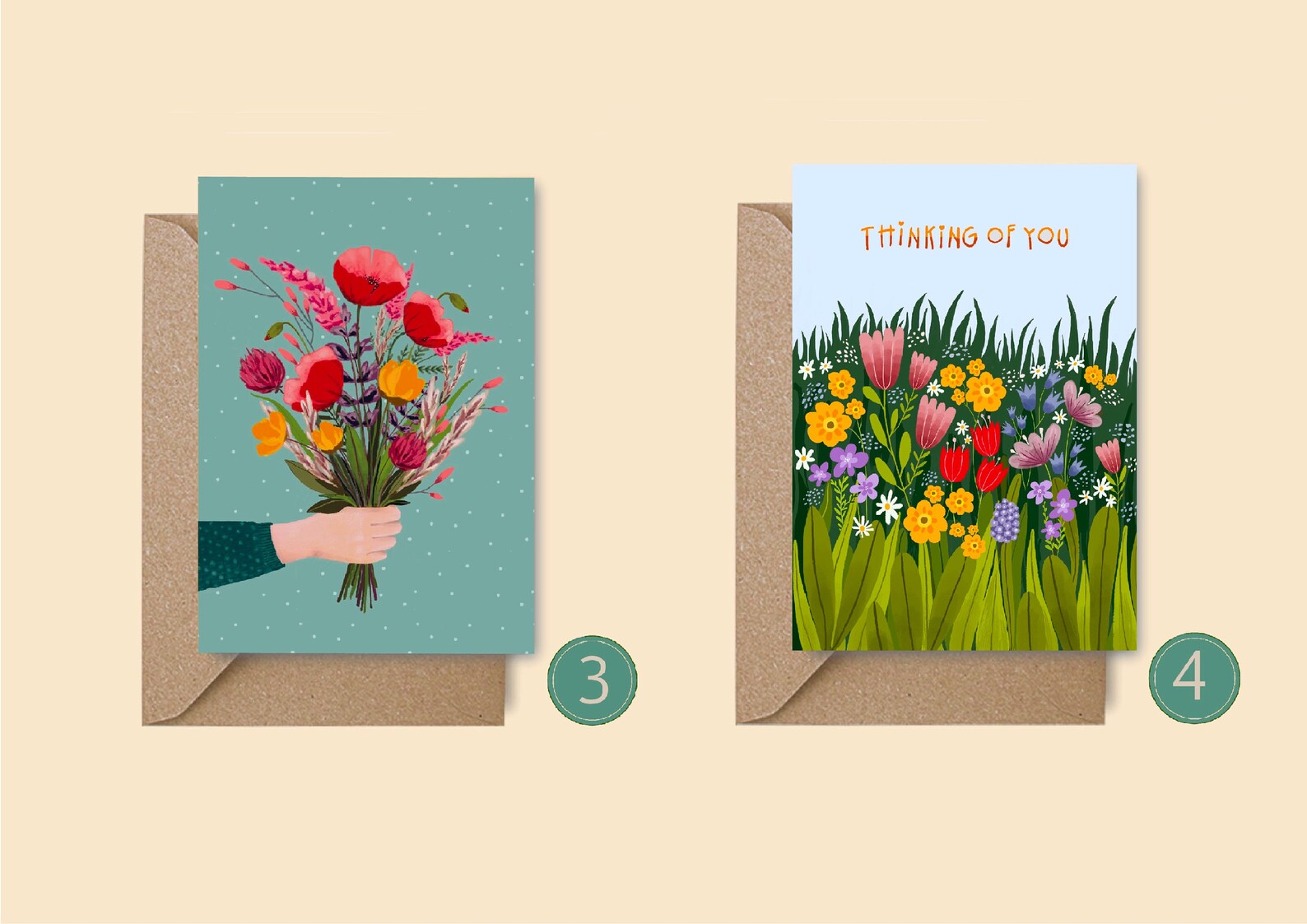 Mix and Match Card Bundle, A6 Cards of Your Choice, Illustrated Cards ...