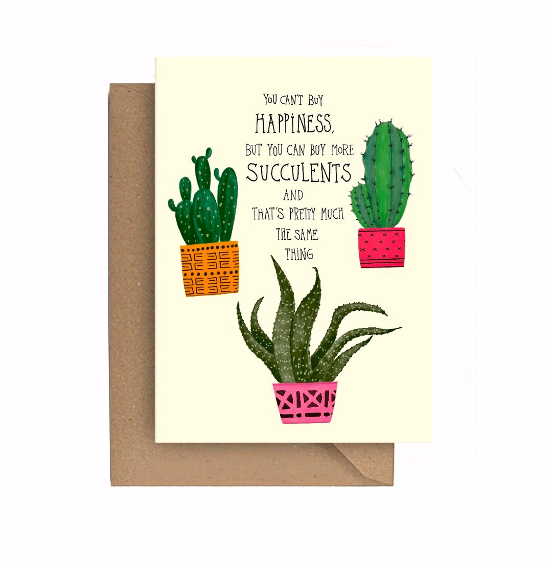 Cactus Greeting Card, Succulents, Birthday Cards, Floral, Botanical ...