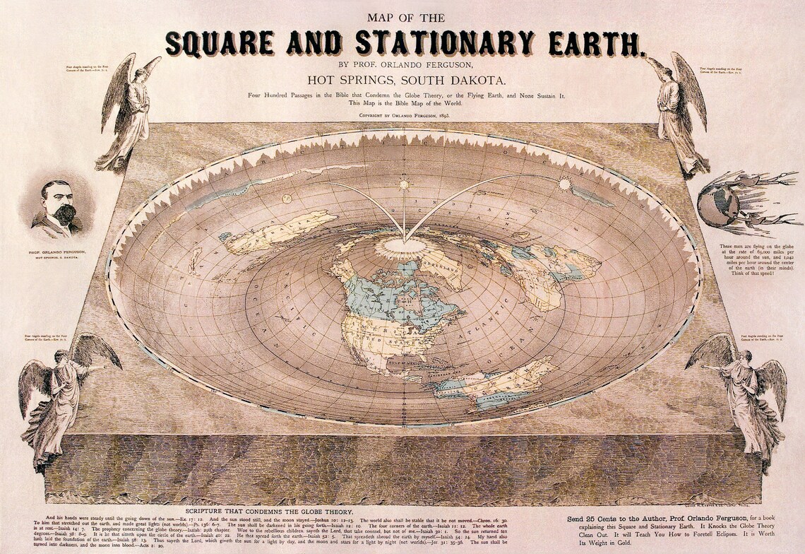 Flat Earth Maps, Various Designs, A3 Laminated, Snap Frame Option - Etsy
