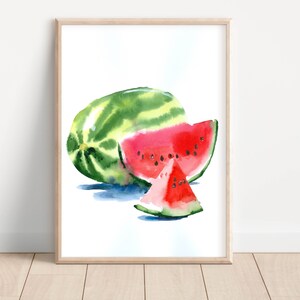 Watermelon Original Watercolor, Watermelon Hand Painted, Kitchen Art ...