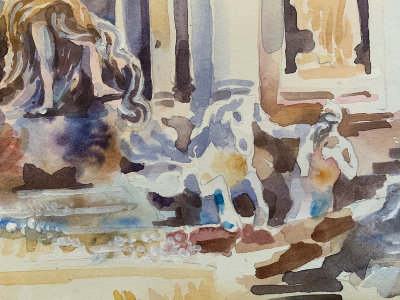 Trevi Fountain Original Painting, Rome Original Watercolor, Italy ...