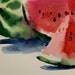 Watermelon Original Watercolor, Watermelon Hand Painted, Kitchen Art ...