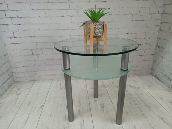 Vintage Glass Chrome Hall Table Plant Stand Side Table 2 Tier 1980 s Etsy