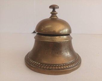 Antiqued Brass Desk Bell on Cast Iron Base - Store Counter Bell- Retail ...
