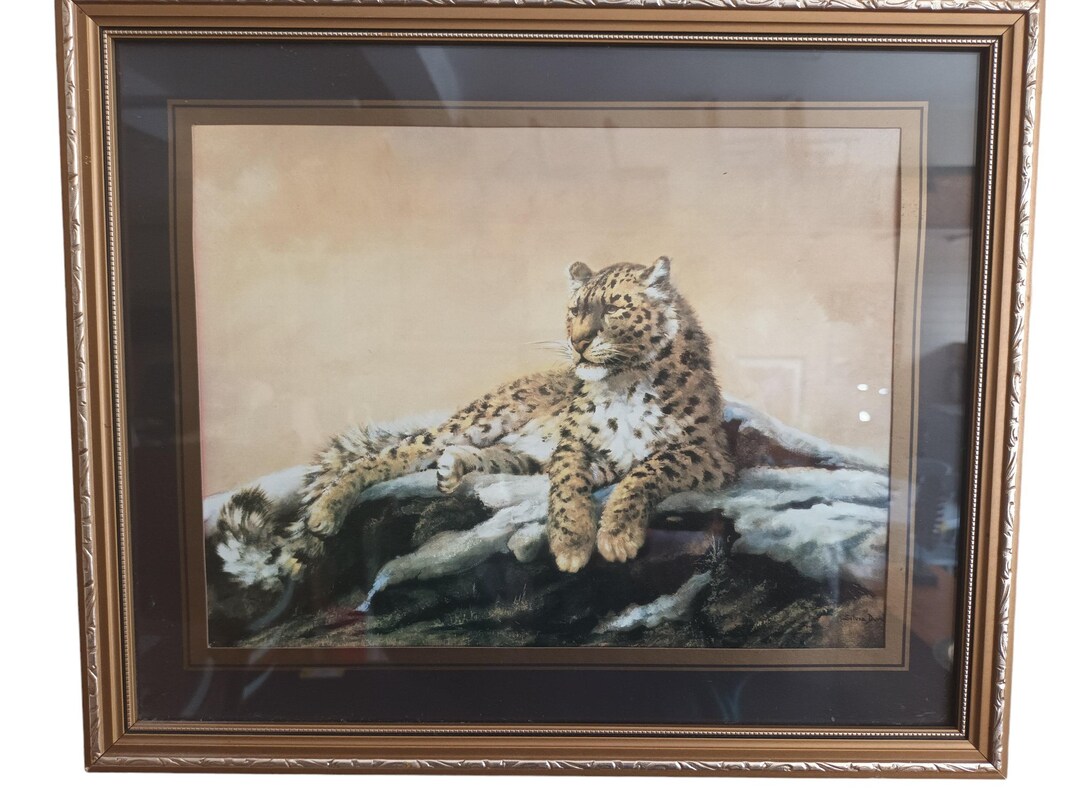 Vintage KITSCH LEOPARD Print Leopard Picture Retro Mid Century Modern ...