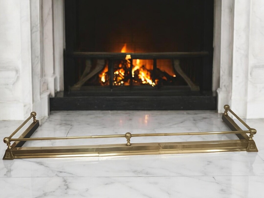 Antique Brass Victorian Fender Fireplace Extendable Decorative Fire ...