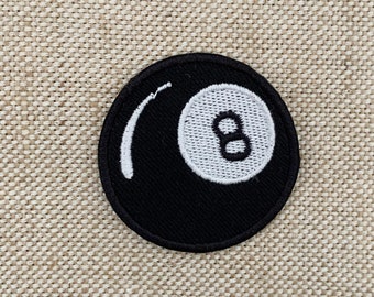 Black Billiard 8 Ball Pool Game Iron on Patch - Etsy