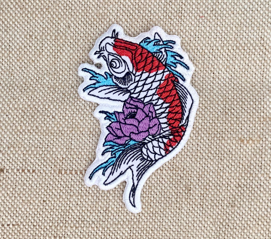 Koi Fish Patches Iron on Flower Patches Iron on Patches for Jackets ...