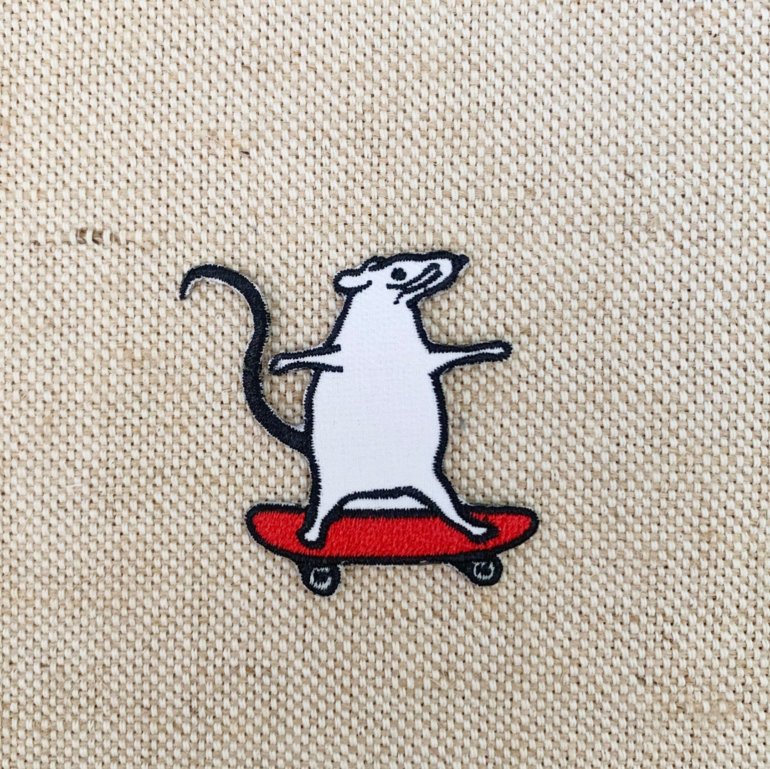 Rat on Skateboard Patches Iron on Rat Iron on Patch Patches for Jackets ...