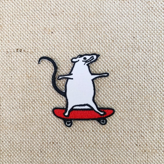 Rat on Skateboard Patches Iron on Rat Iron on Patch Patches | Etsy