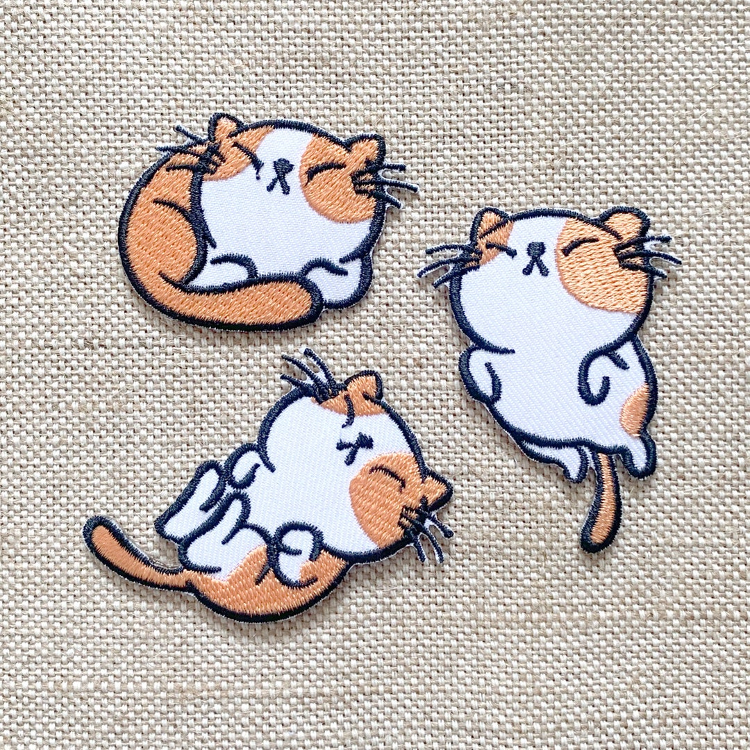 3 Pc Cute Cat Patches Iron on Cat Patches for Jackets Embroidery Patch ...