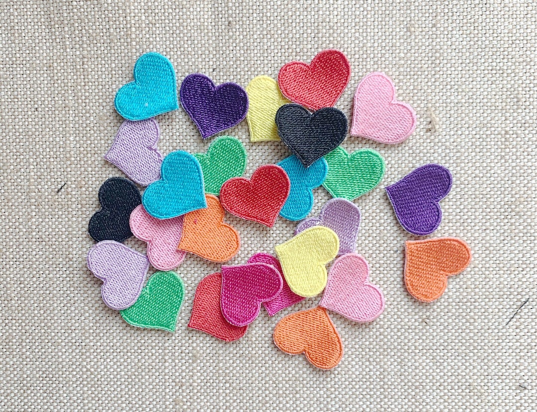 3pc Heart Patches Iron on Hearts Iron on Patch Patches for Jackets ...