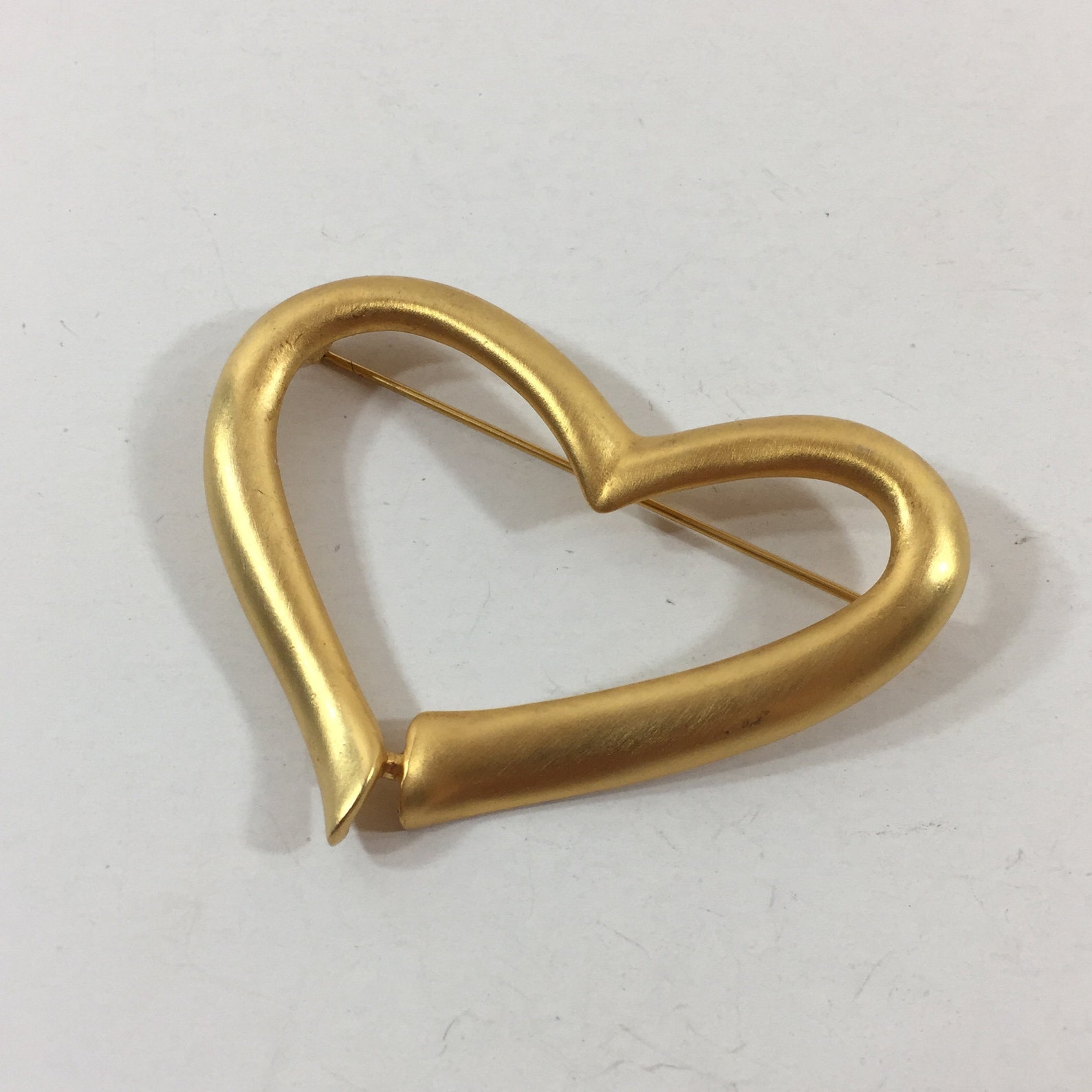 Oversized Brushed Gold HEART Pin/brooch Holiday Gift Idea - Etsy