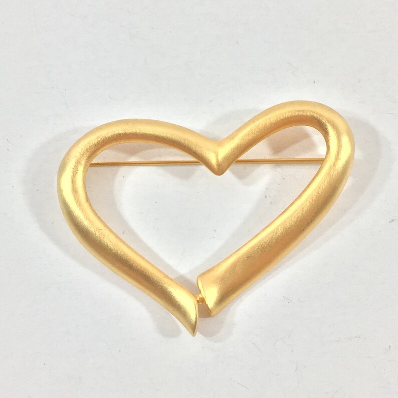 Oversized Brushed Gold HEART Pin/brooch Holiday Gift Idea - Etsy