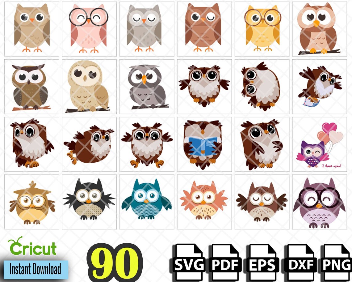 Owl Svg Bundleowl Clipartdxfpngowl Clipartowlowl | Etsy