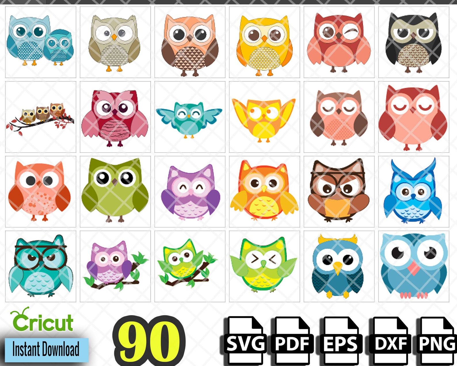 Owl Svg Bundleowl Clipartdxfpngowl Clipartowlowl - Etsy