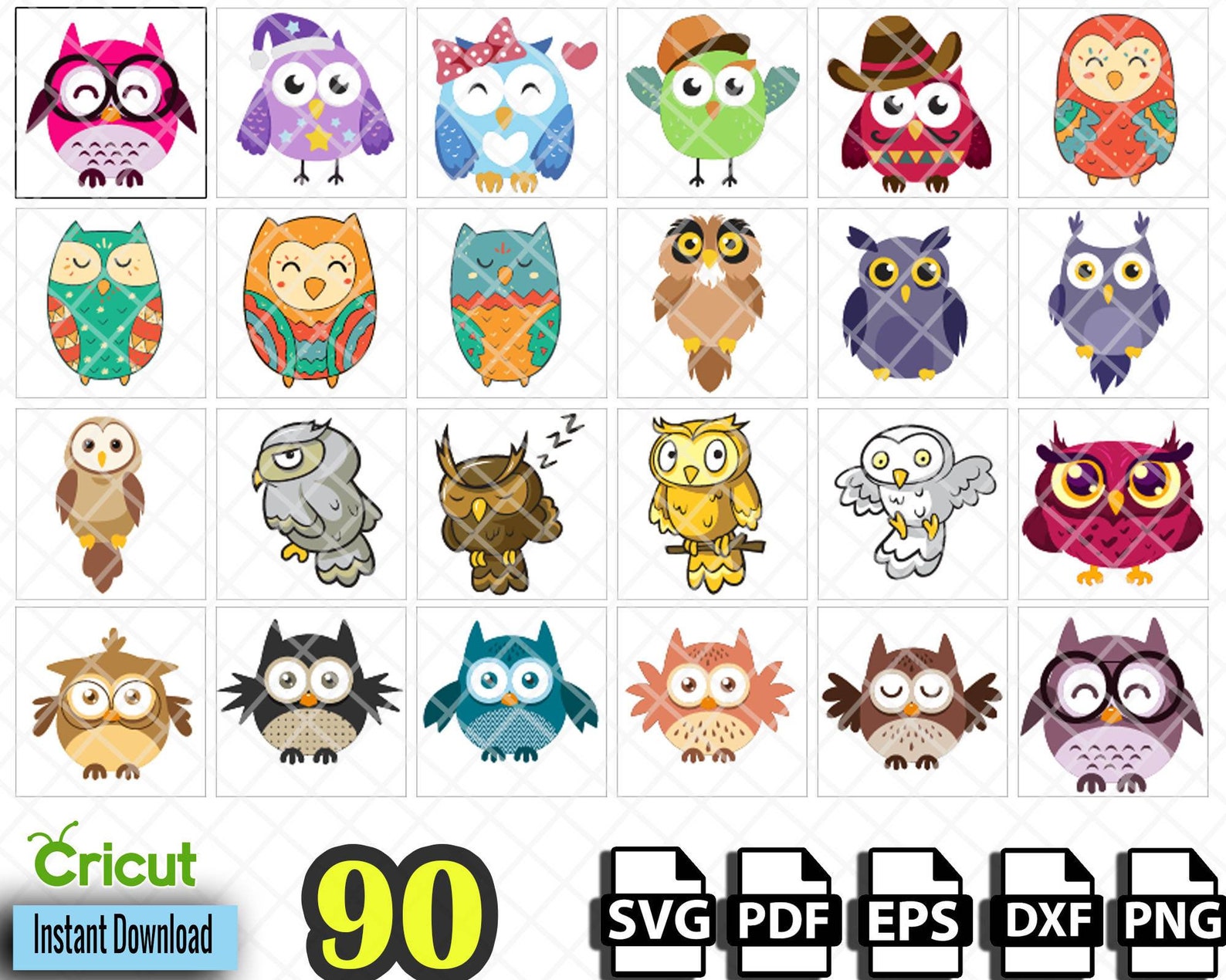Owl Svg Bundleowl Clipartdxfpngowl Clipartowlowl - Etsy