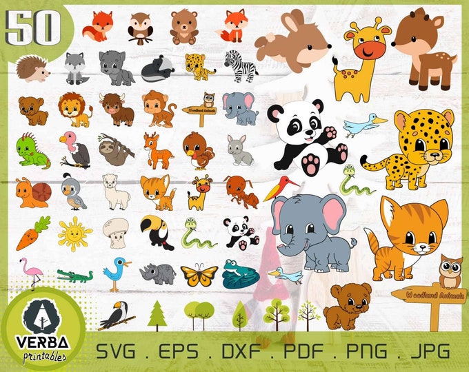 Woodland Animals Svg Woodland Animals Bundle Fall Autumn Animals Vector ...