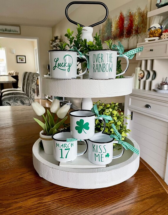 Mini St Patricks Day Coffee Mugs St Paddys Tiered Tray | Etsy