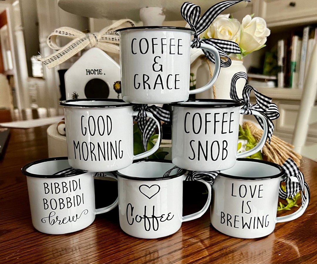 Mini Coffee Mugs for Tiered Tray Decor | Coffee Bar Tier Tray Decor ...
