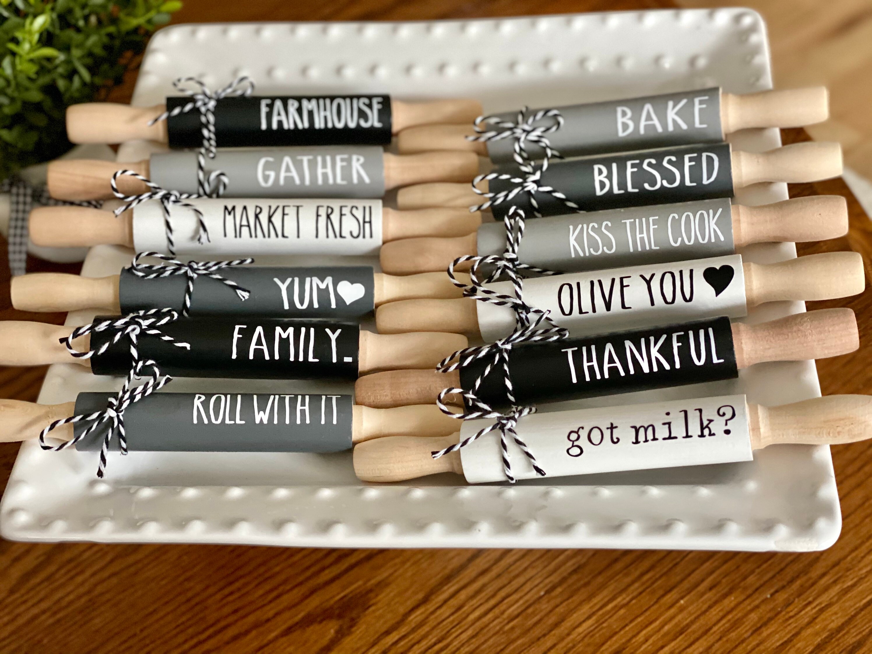 Mini Farmhouse Rolling Pins Farmhouse Tier Tray Decor Tier | Etsy