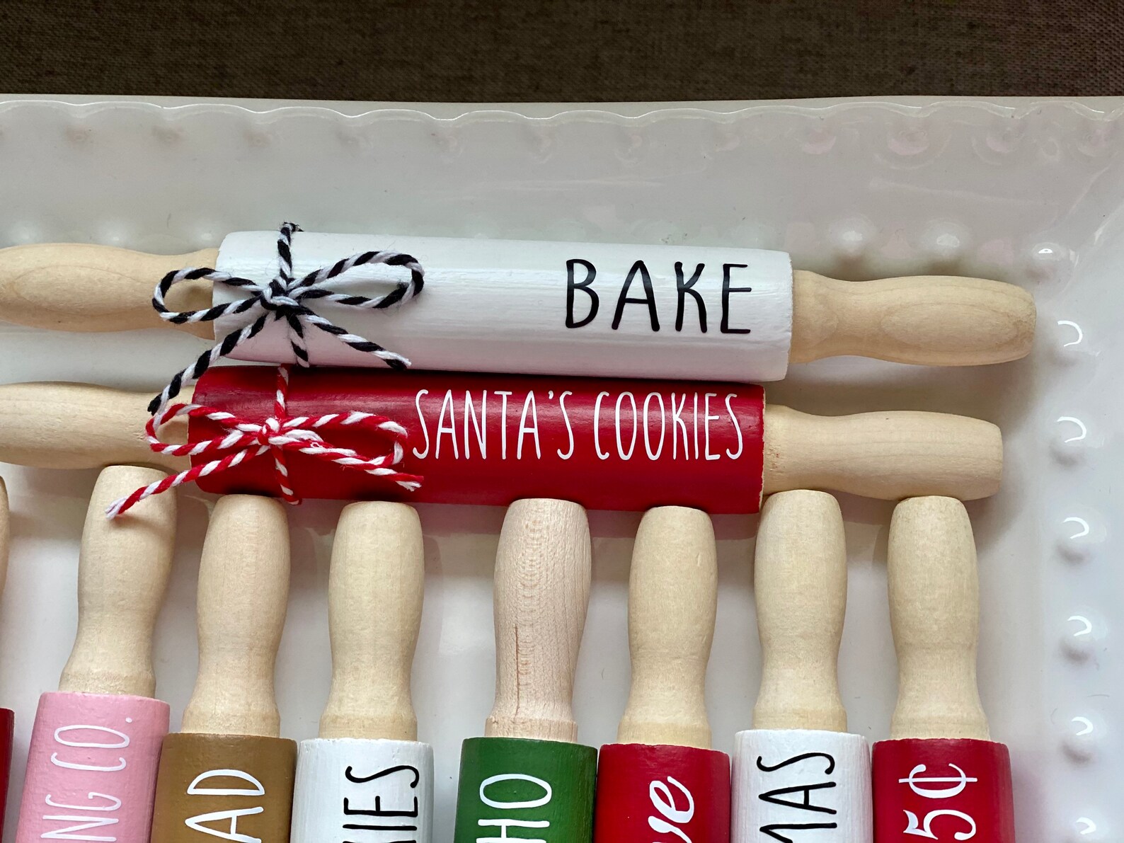 Mini Christmas Rolling Pins Christmas Tier Tray Decor - Etsy