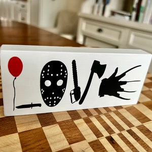 Horror Movie Love Sign, Horror Movie Sign, Scary Movie Sign, Horror ...