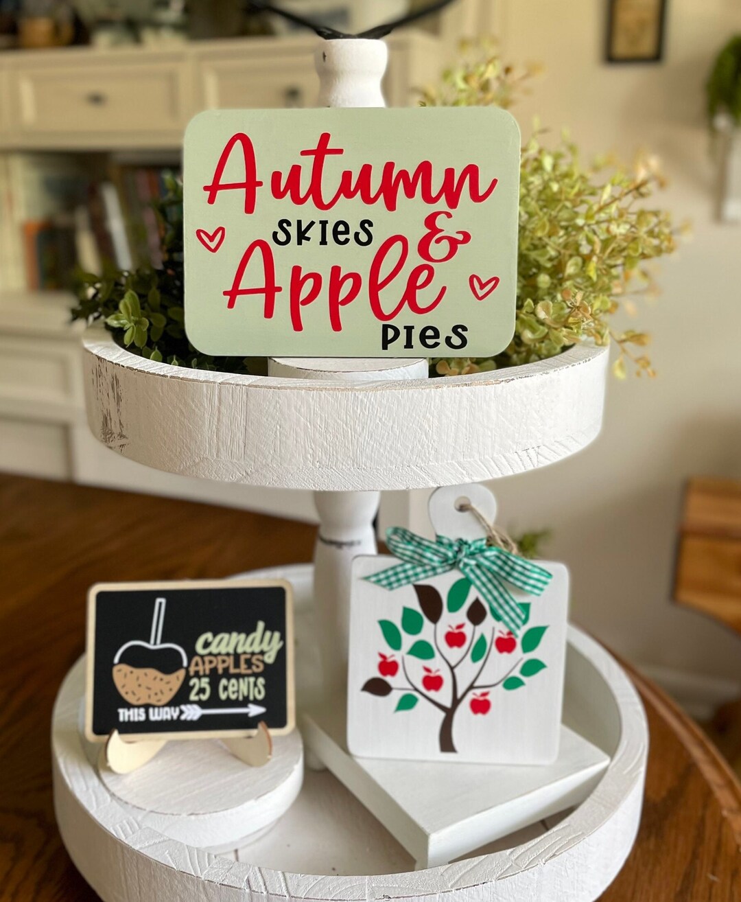 Caramel Apple Tiered Tray Decor | Apple Tier Tray Decor | Fall Tiered ...