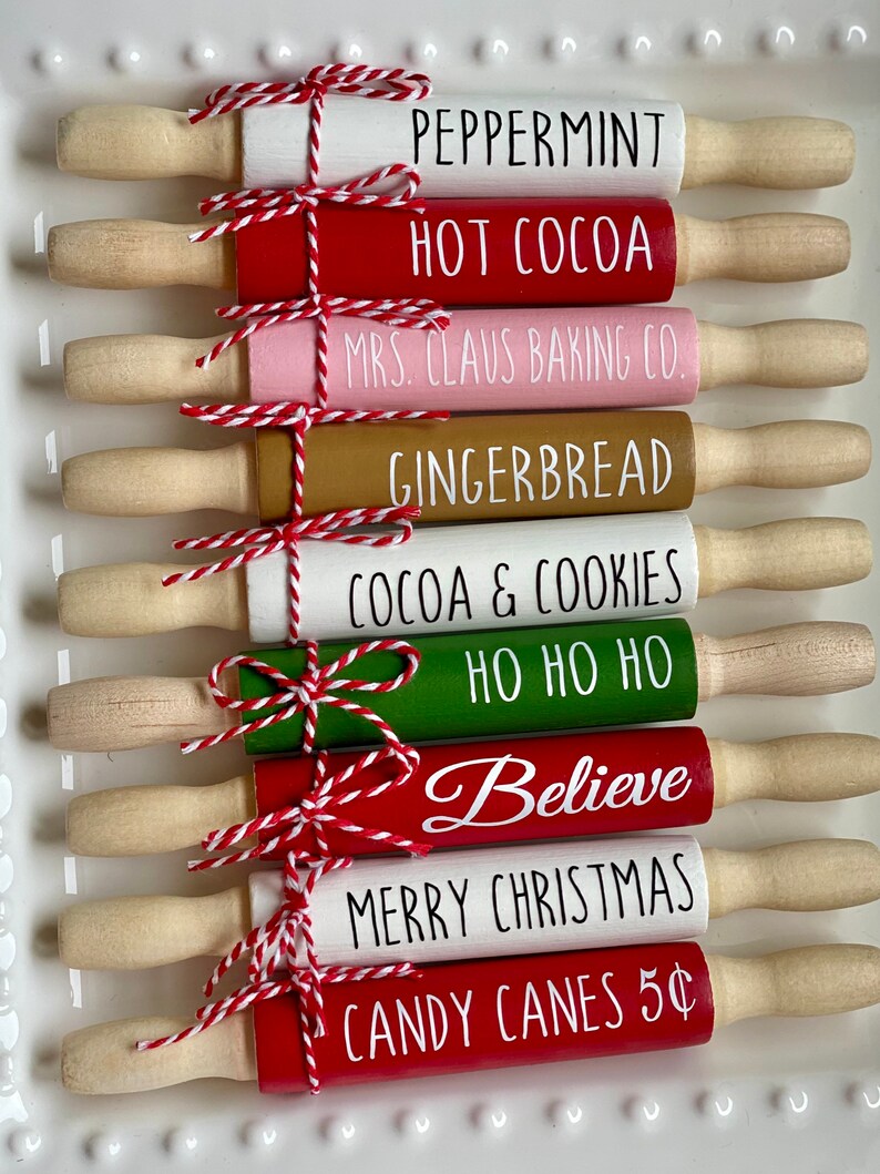 Mini Christmas Rolling Pins Christmas Tier Tray Decor - Etsy