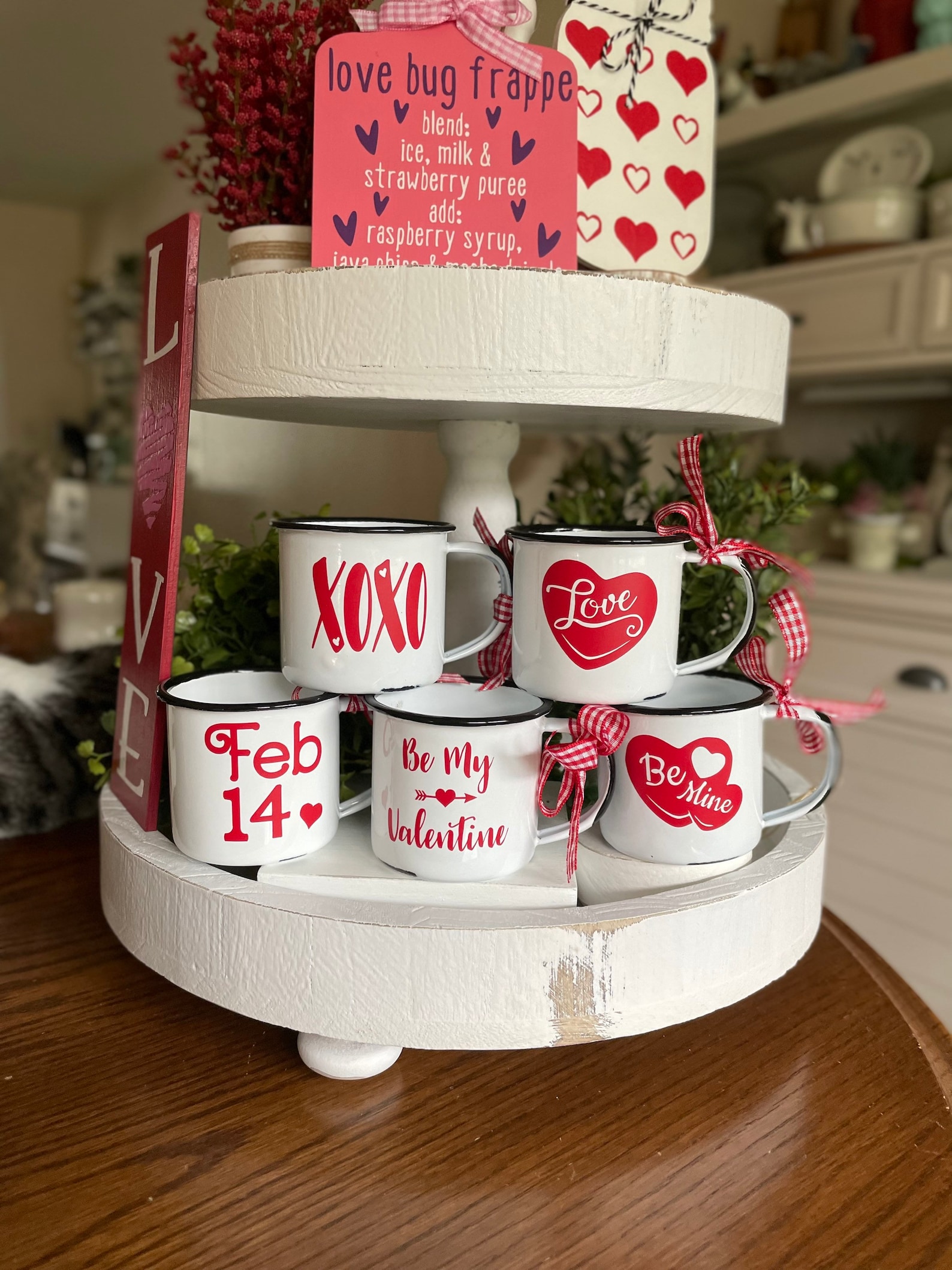 Mini Valentines Coffee Mugs Valentines Tiered Tray Decor - Etsy