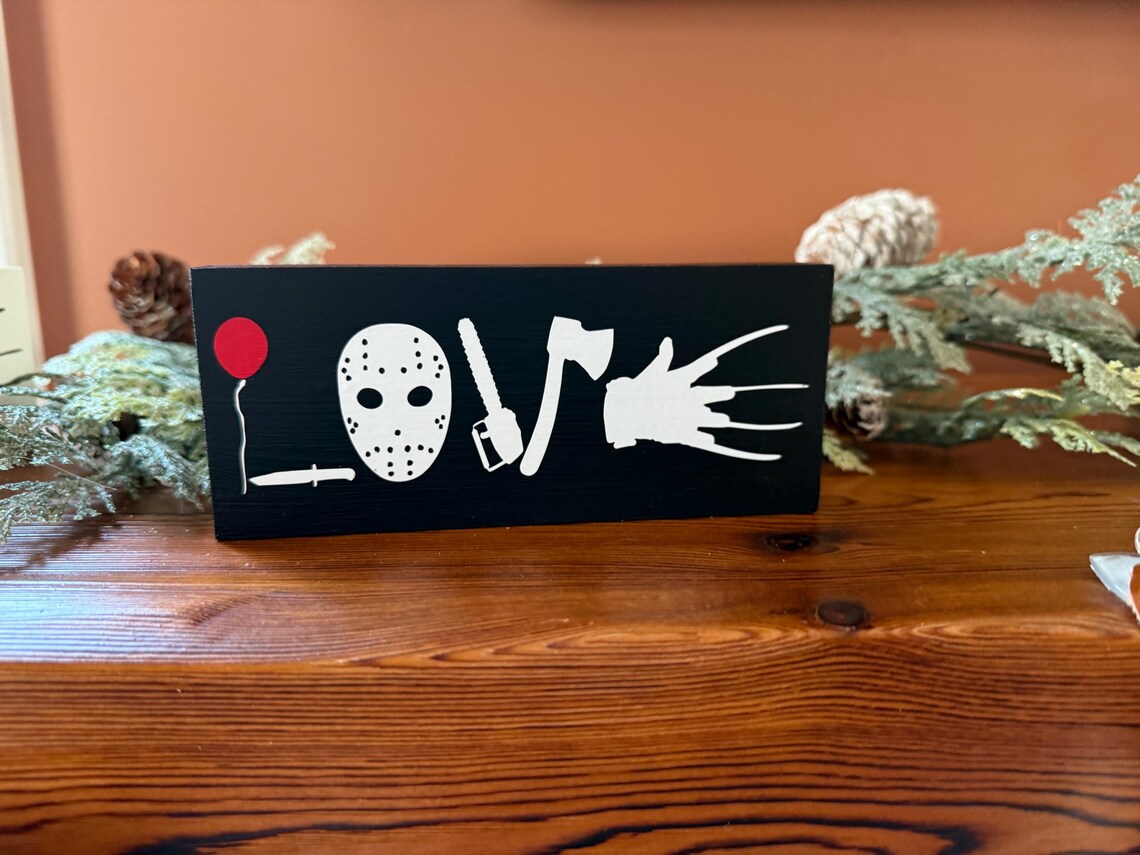 Horror Movie Love Sign, Horror Movie Sign, Scary Movie Sign, Horror ...
