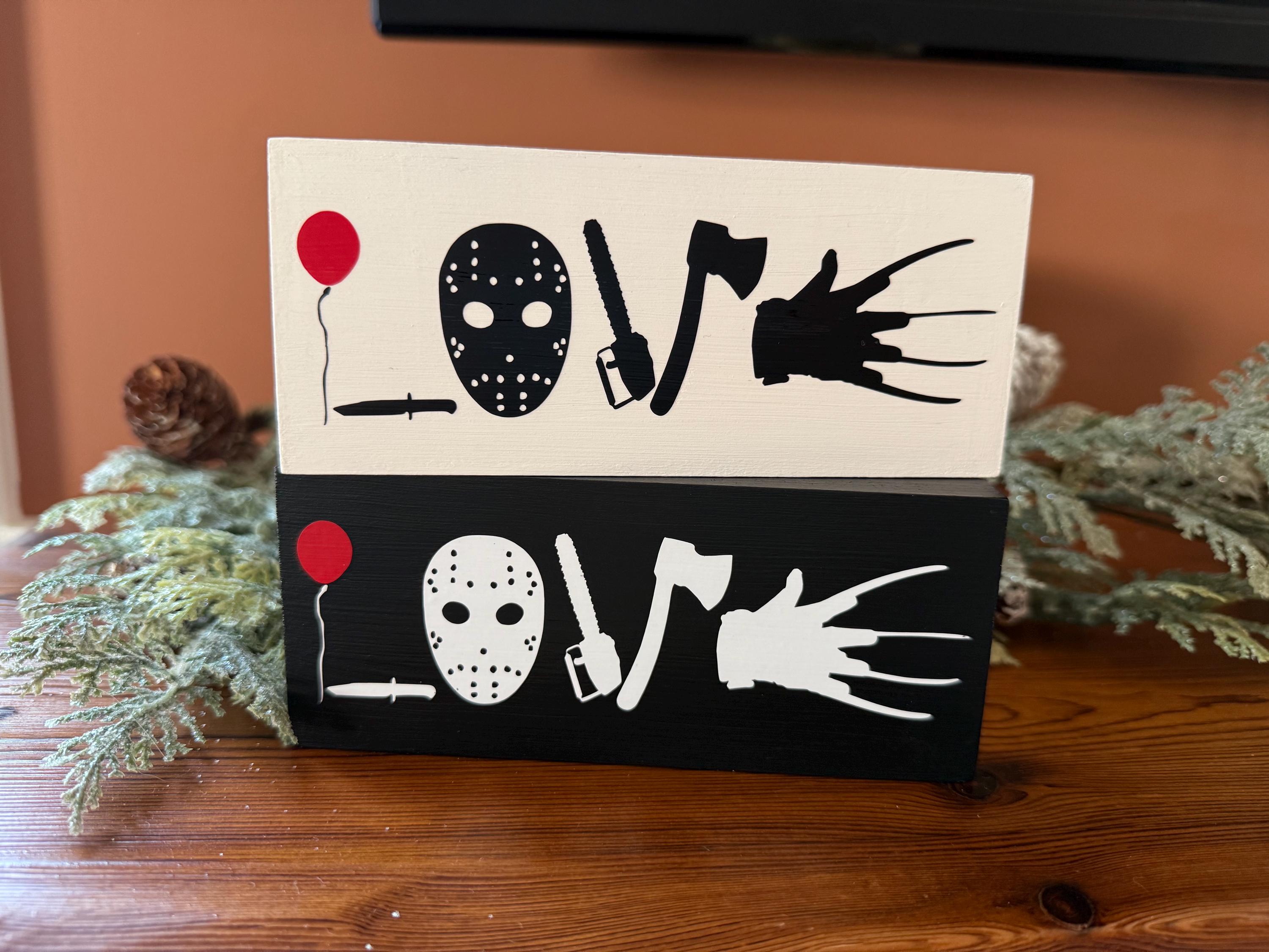 Horror Movie Love Sign, Horror Movie Sign, Scary Movie Sign, Horror ...
