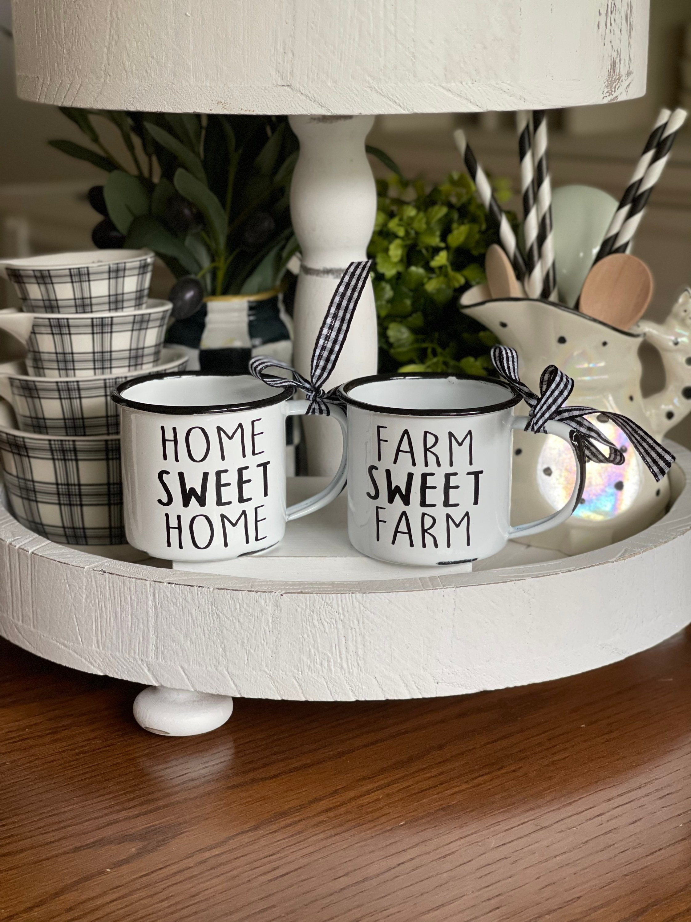 Mini Coffee Mugs for Tiered Tray Decor | Coffee Bar Tier Tray Decor ...