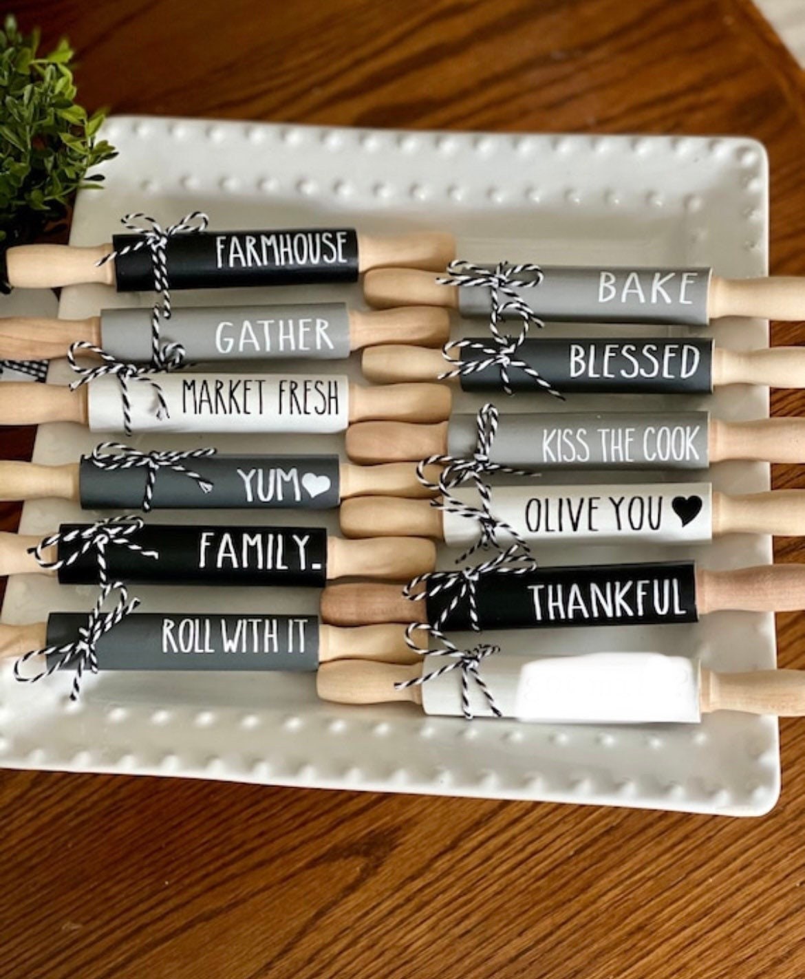 Mini Farmhouse Rolling Pins Farmhouse Tier Tray Decor Tier - Etsy Canada