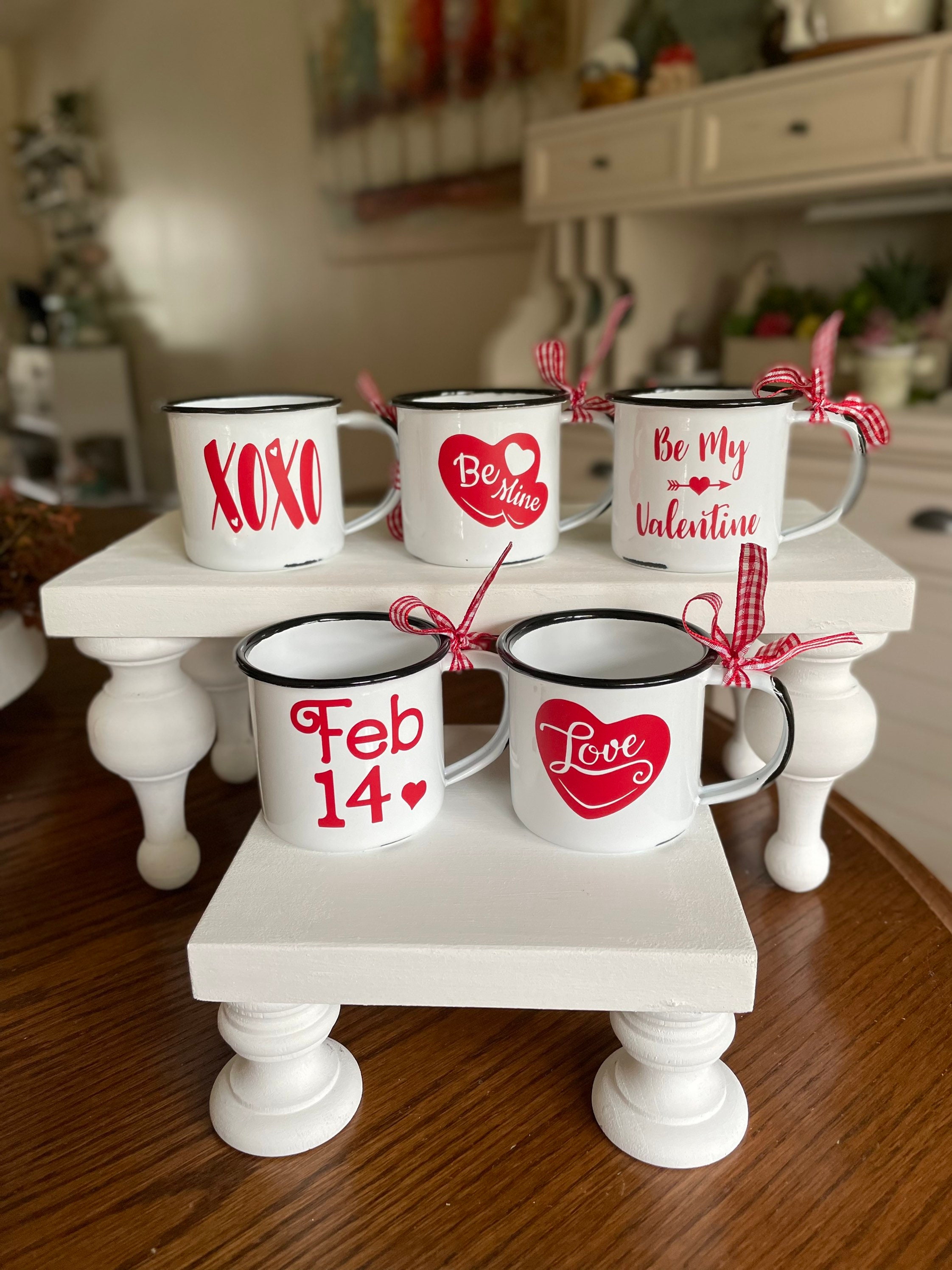 Mini Valentines Coffee Mugs Valentines Tiered Tray Decor - Etsy